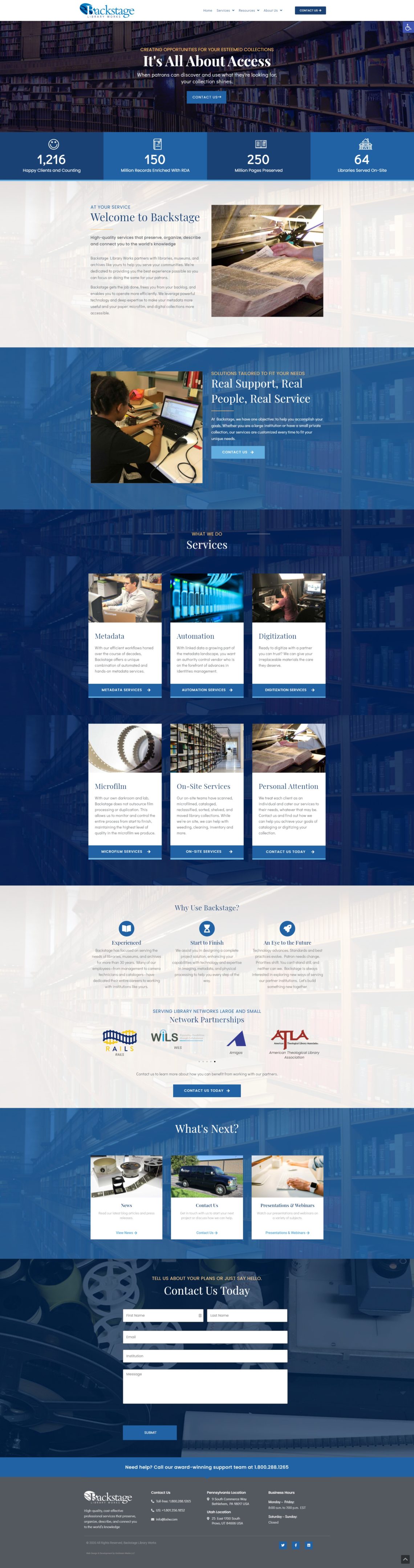 Backstage Library Works - Goldstein Media Digital Marketing